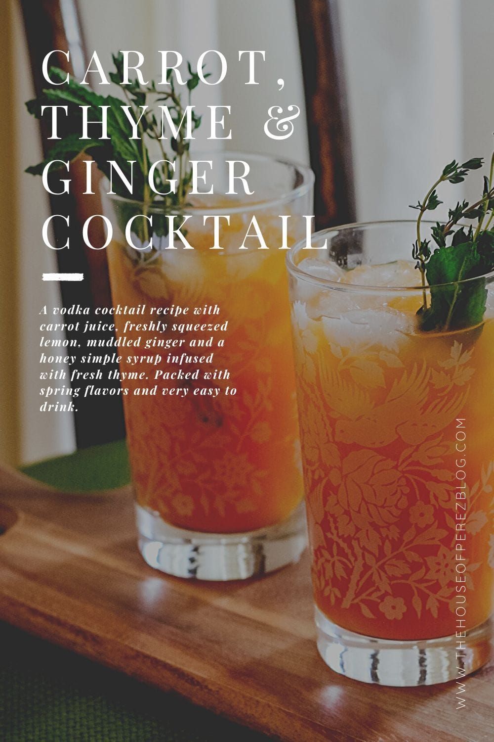 Carrot and Ginger Cocktail Recipe with Honey Simple Syrup