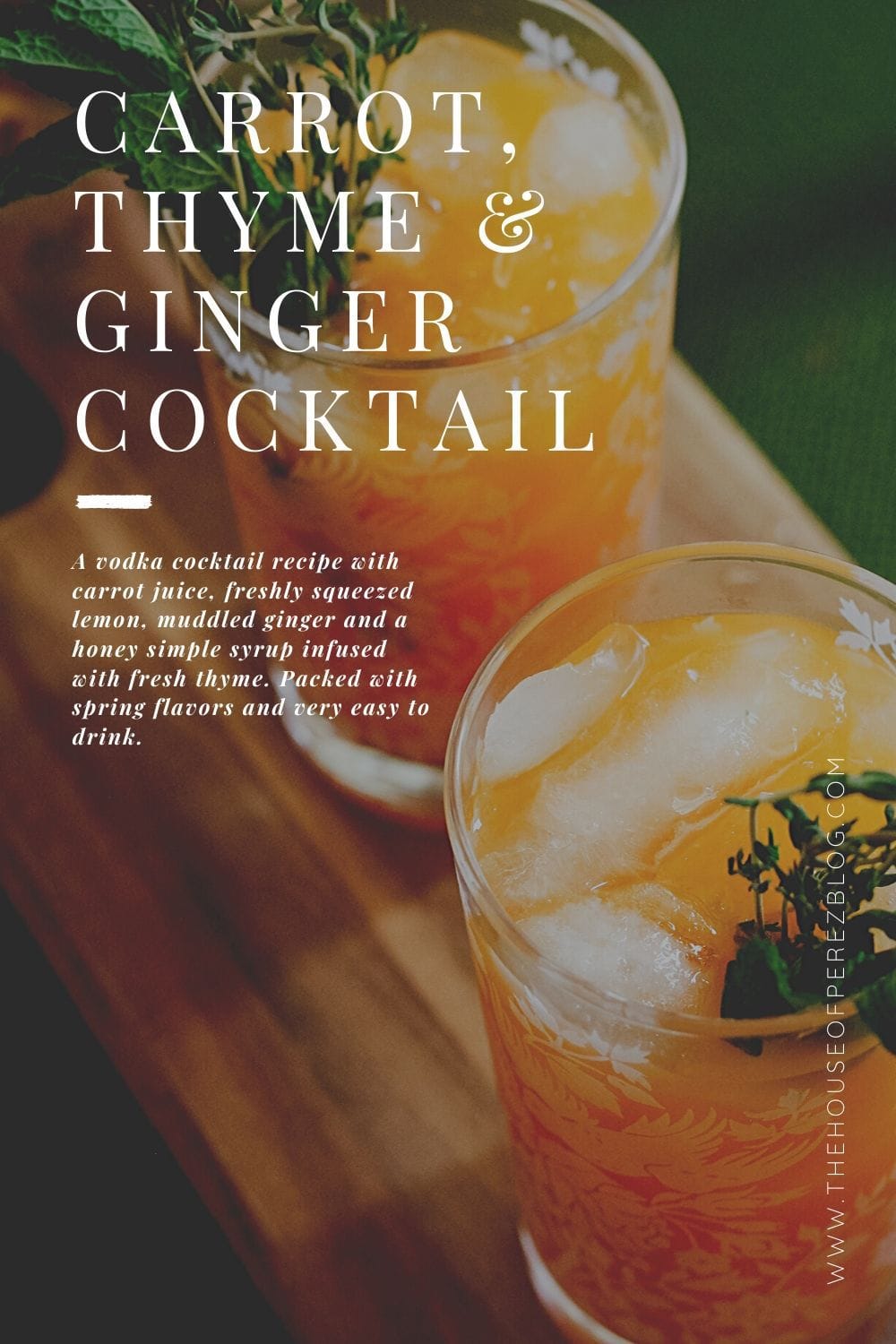 Carrot and Ginger Cocktail Recipe with Honey Simple Syrup