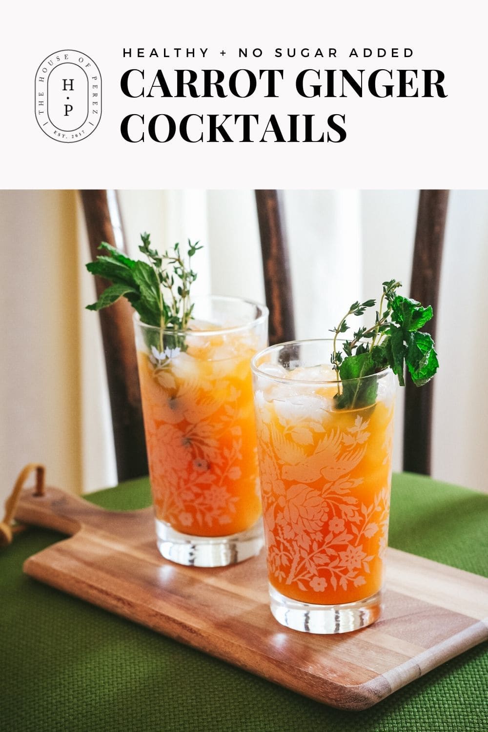 Carrot and Ginger Cocktail Recipe with Honey Simple Syrup