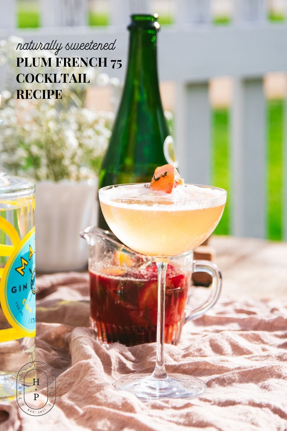 French 75 Cocktail Recipe with Plum Simple Syrup | The House Magazine